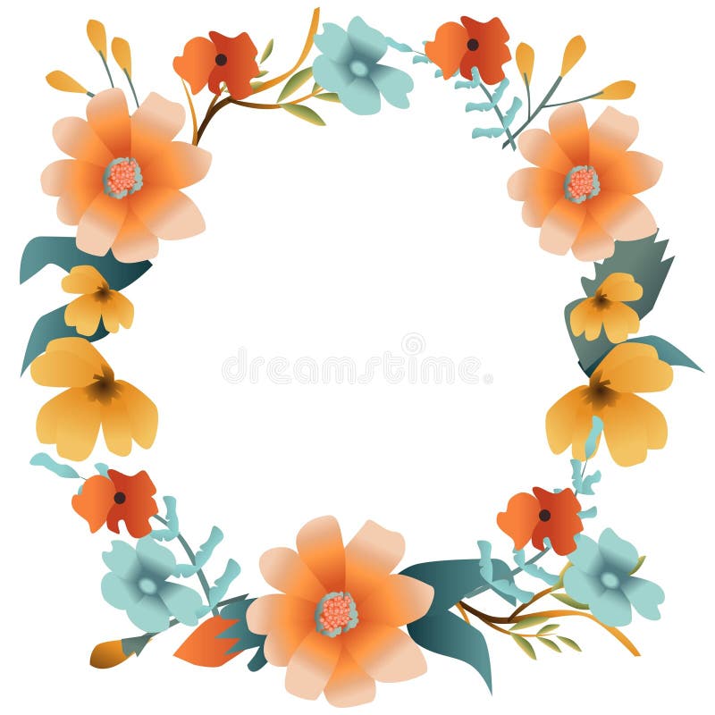 Spring Flowers Border and Frame Vector Illustration Stock Vector ...