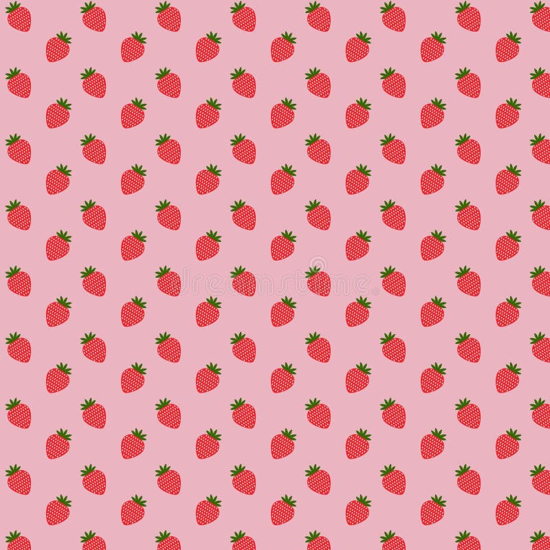 Pink strawberries pattern stock vector. Illustration of wallpaper ...