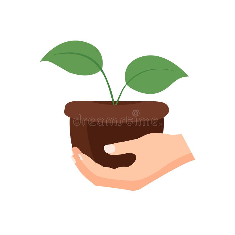 Hand Holding Seedling Vector Illustration, Plant Care Image, Hand ...