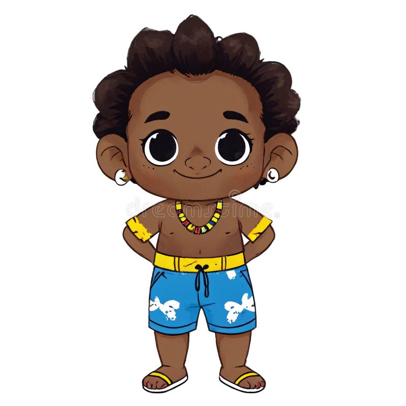 Curly Tribe Papuan Cute Chibi Style Printable Stickers Stock ...