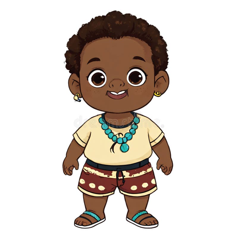 Papuan Boy Cute Chibi Style Printable Stickers Stock Illustration ...