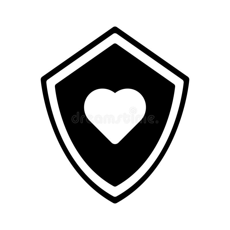 Heart with Shield, Love Protection Icon Vector Stock Vector ...