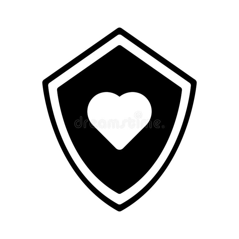 Heart with Shield, Love Protection Icon Vector Stock Vector ...