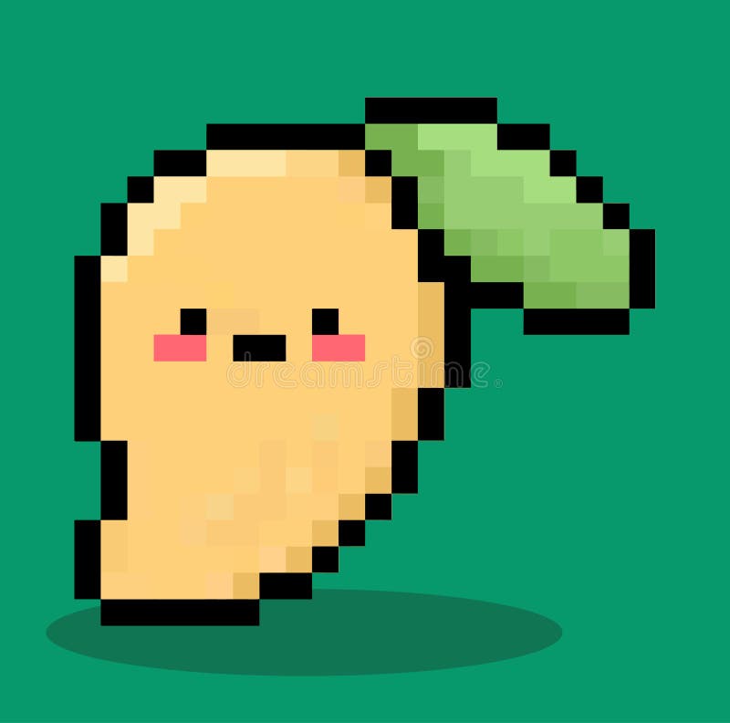 Mango Cartoon in 8 Bit Pixel Art. Stock Vector - Illustration of nature ...