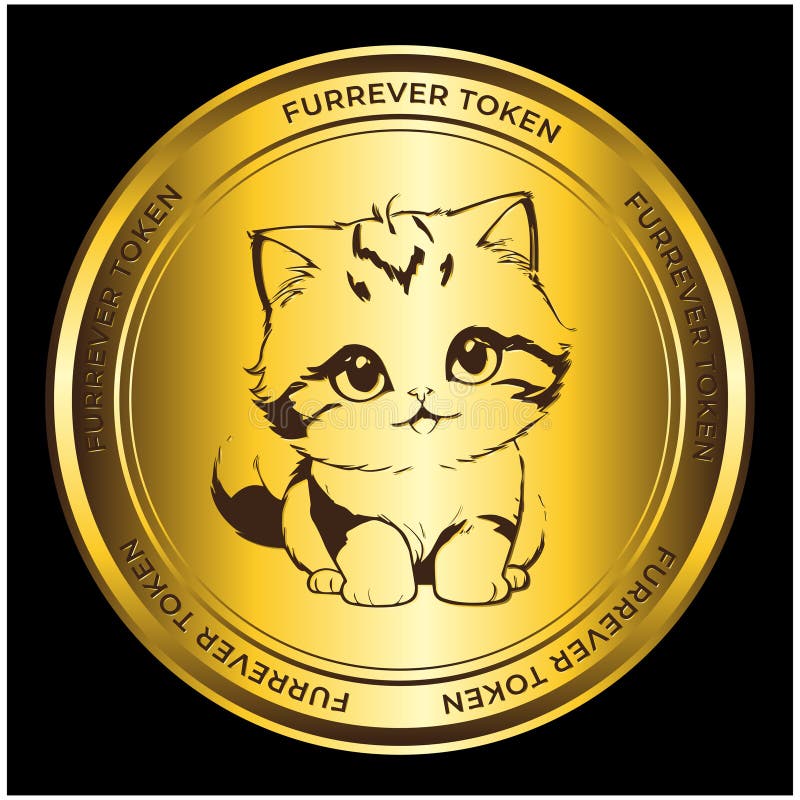 Furr Token Gold Coin Crypto Currency Stock Vector - Illustration of ...