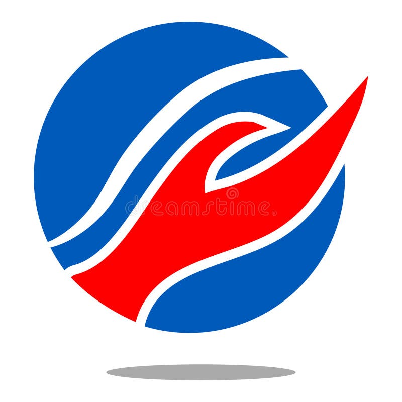Blue Circle Logo. Shape Simple Sign. Blue and Red Stock Vector ...
