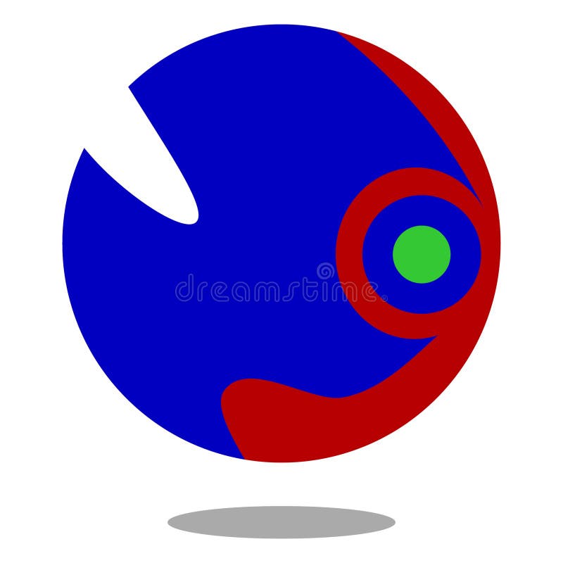 Blue Circle Logo. Shape Simple Sign. Blue and Red. Line Stock ...