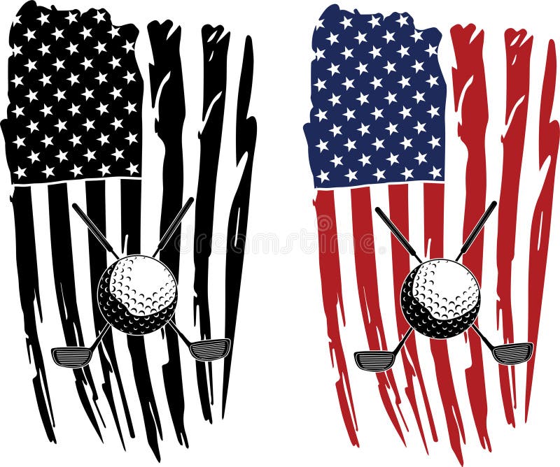 Distressed American Flag, Golf American Flag, US Flag, Golf Ball, Golf ...