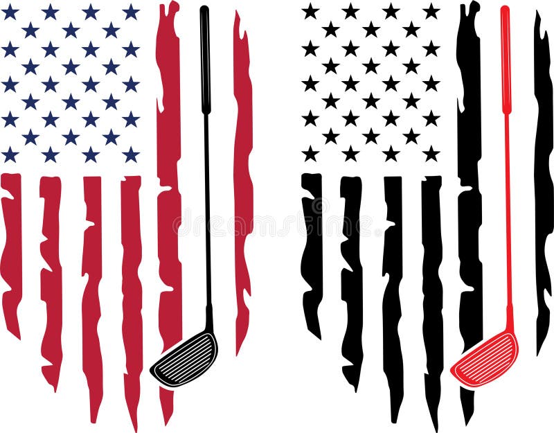 Golf American Flag, US Flag, Golf Team, Golf Club, Golf Ball Vector ...