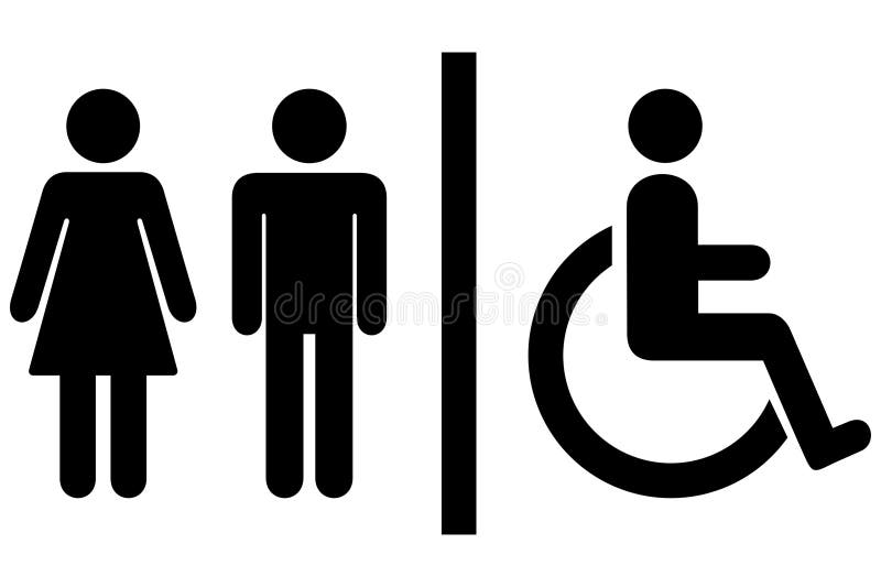 Restroom Sign for Disabled on the Wheelchair, Toilet Vector for ...