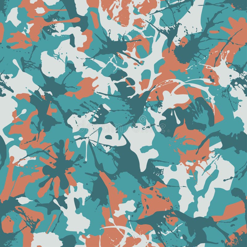 Smear Camouflage Pattern with Paint Strokes and Splashes. Camo Urban ...