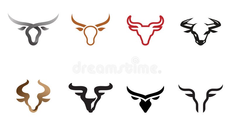 Creative Buffalo Cow Ox Bull Head Collection Vector Logo Stock Vector ...