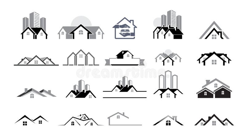 Creative Abstract Building Houses Collection Logo Stock Vector ...