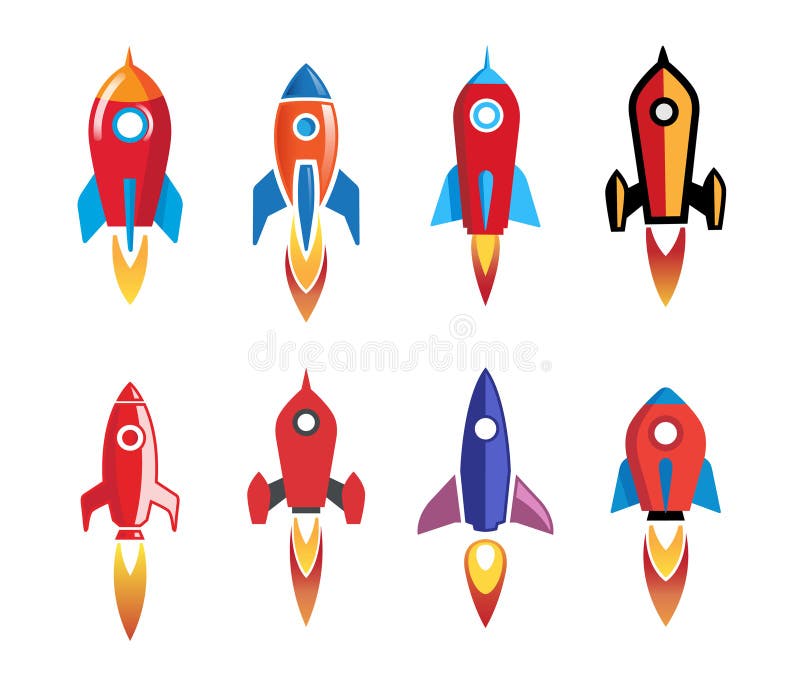 Creative Rocket Spaceship Logo Collection Vector Icon Design Symbol ...
