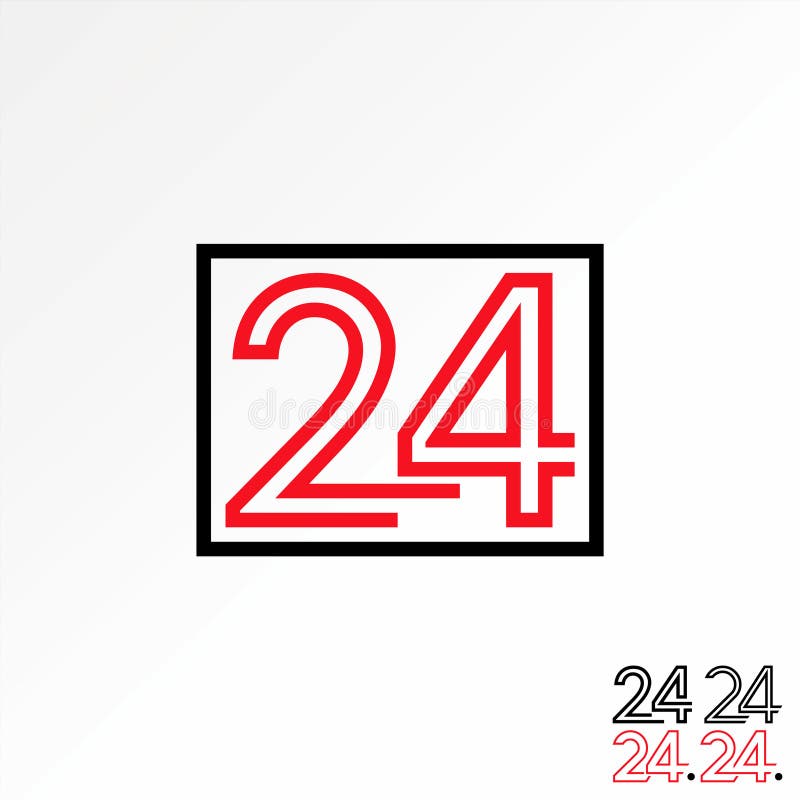 Initial Letter Icon Number 24 Double Twin Line Out. Related To ...