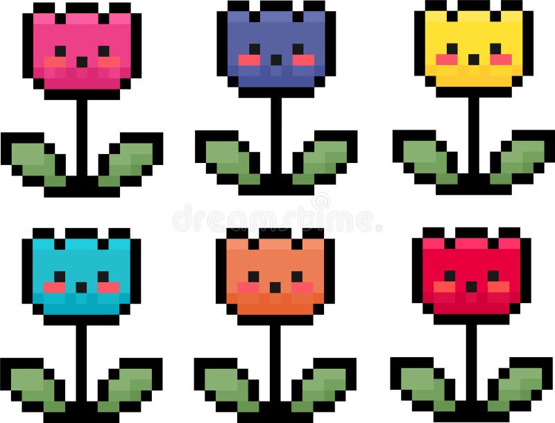 Pixel Art Tulip Stock Illustrations – 138 Pixel Art Tulip Stock ...