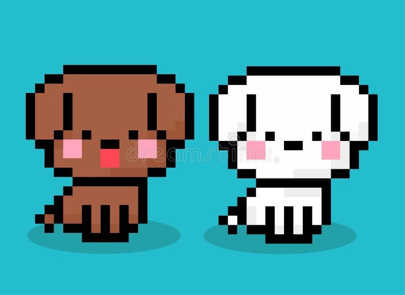 Dog cartoon in pixel art. stock vector. Illustration of icon - 317287610