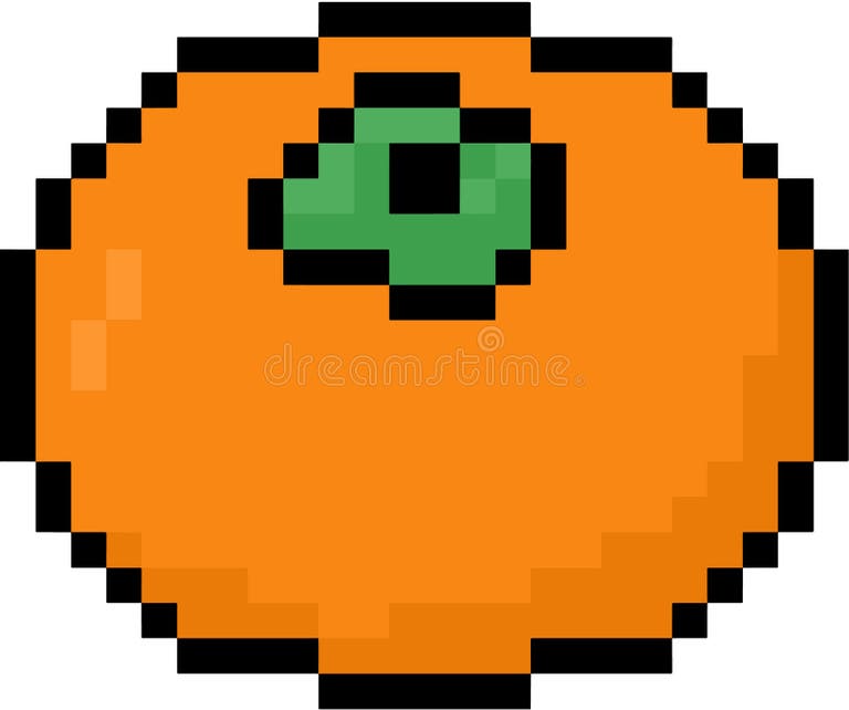 Persimmon in 8 Bit Pixel Art. Stock Vector - Illustration of food ...
