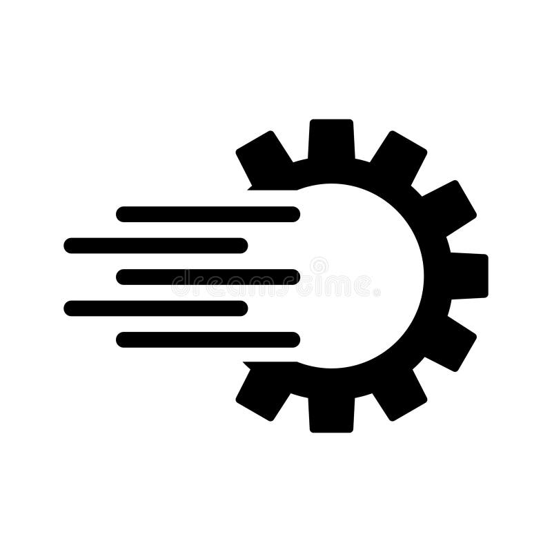 Cogwheel with Fast or Quick Sign Icon Vector Stock Vector ...