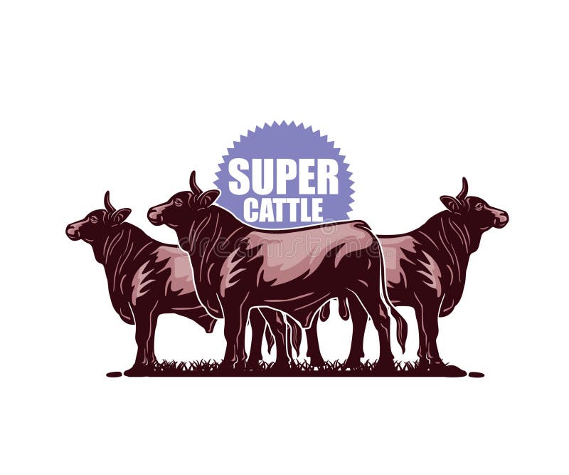 Big and Strong Angus Bull Standing Logo Stock Illustration ...