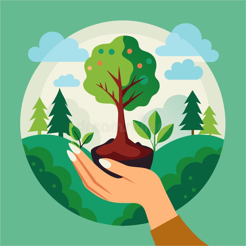 Sustainable Planet Eco Awareness Stock Vector - Illustration of globe ...