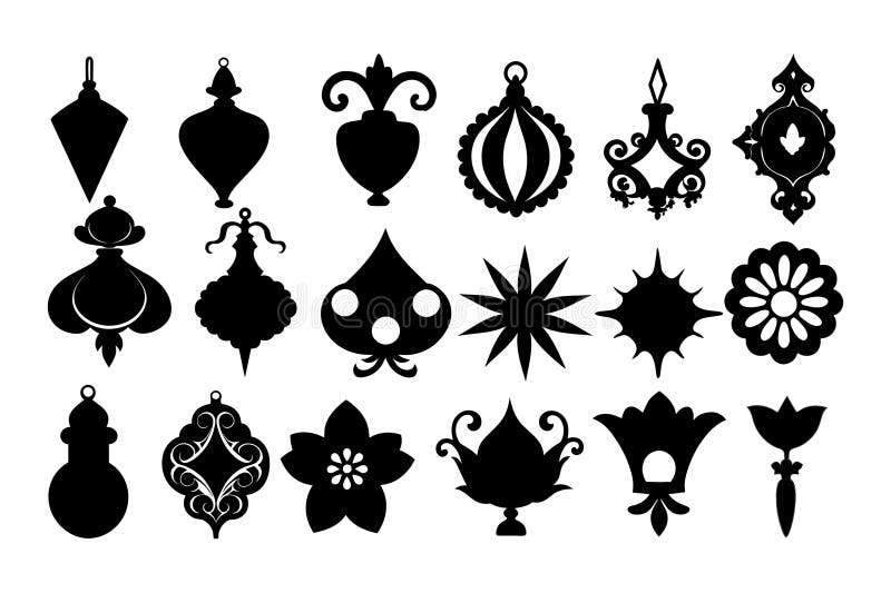Collection of Ornament Shapes. Stock Vector - Illustration of element ...