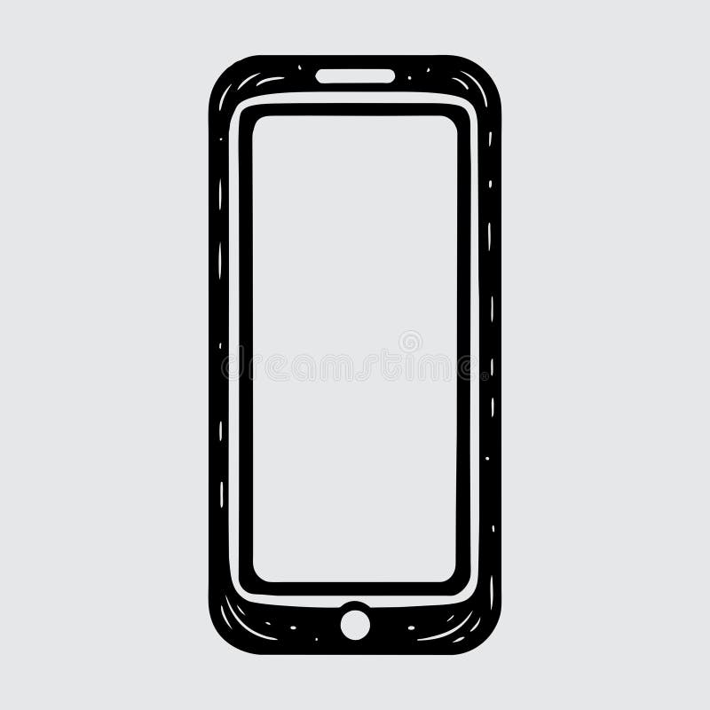 Smartphone Frame Border a Black Silhouette Icon, Transparent Screen and ...