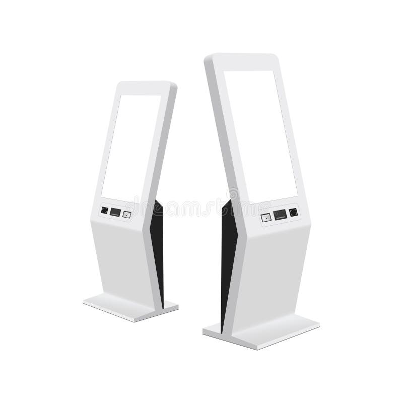 Self Service Payment Terminal, Visitor Registration Digital Kiosk Stock ...
