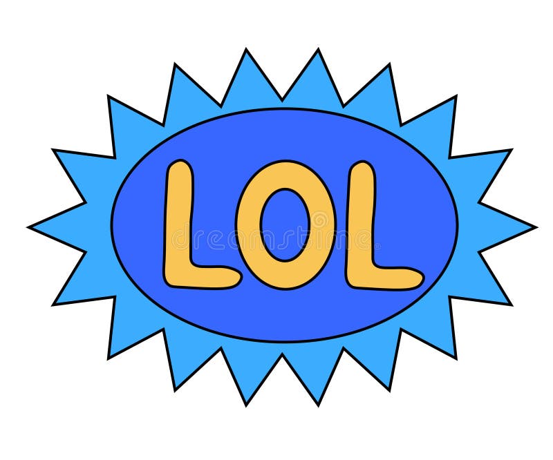 Trendy Retro Sticker Cartoon Shape. Funny Quote Sign Patch Blue LOL ...