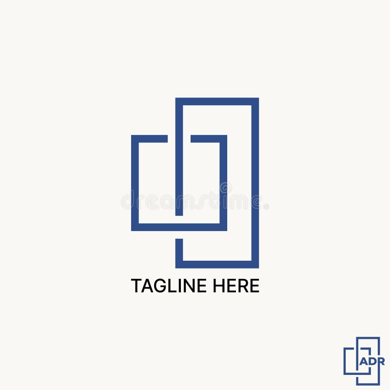 Unique Simple 2 Lines Square Cutting Building. Related Monogram ...