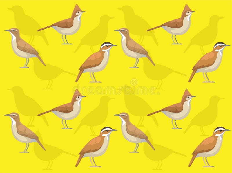 Bird Hornero Cartoon Cute Seamless Wallpaper Background Stock Vector ...