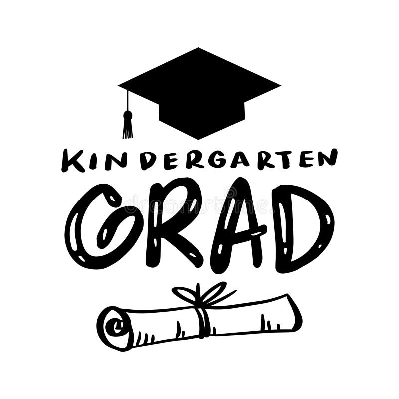 Kindergarten Grad. Hand Drawn Vector Illustration of a Graduation Cap ...