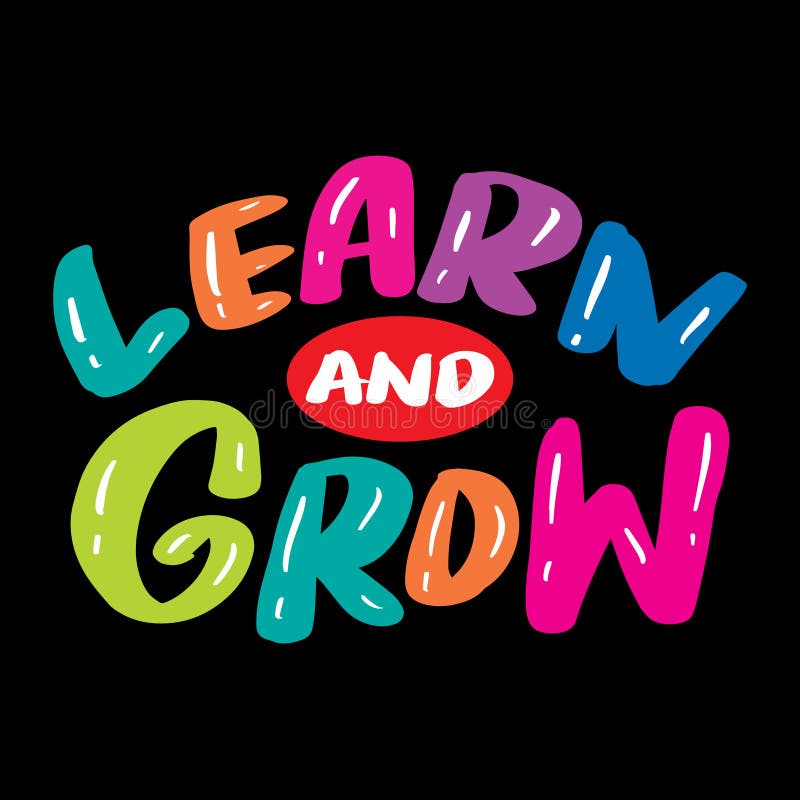Learn and Grow. Sticker for Social Media Content Stock Vector ...