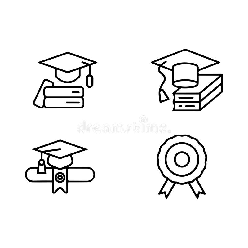 Education and Learning Web Icons in Line Style. School, University ...