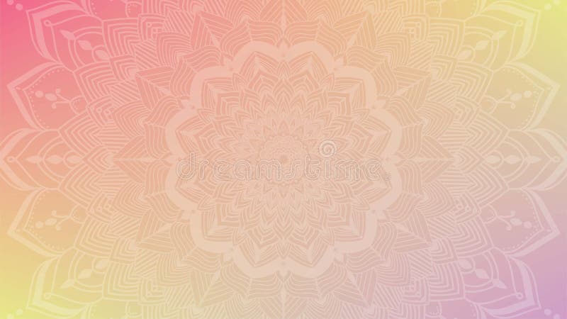 Round Mandala on Dreamy Peach Fuzz Gradient Background. Translucent ...