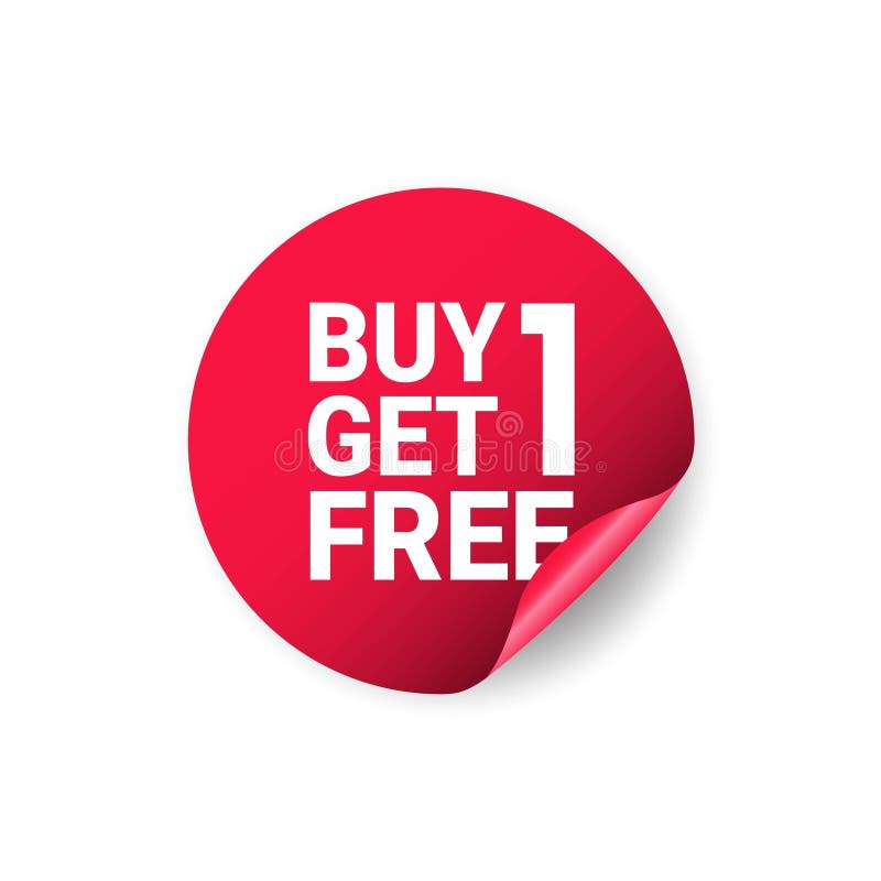 Nuy 1 Get 1 Free Sticker Design Template Stock Vector - Illustration of ...