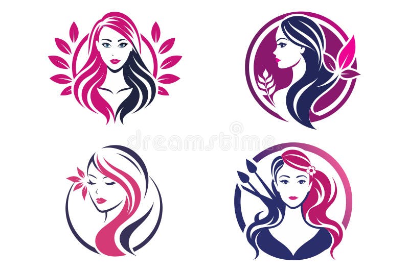 Beauty Parlor Logo Icon Vector Illustration Stock Vector - Illustration ...