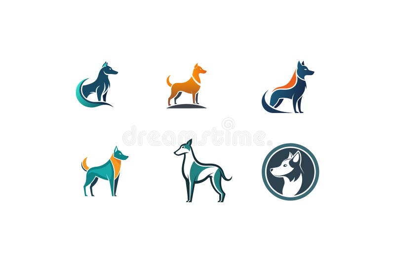 Dog Logo Collection Symbol Vector Illustration. Stock Vector ...