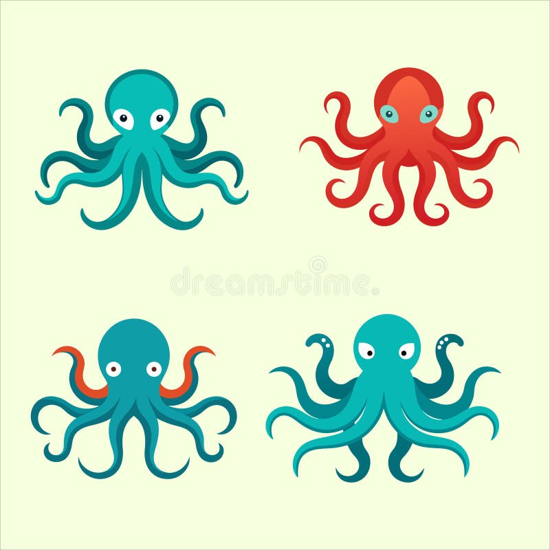Octopus Icon on White Background Stock Vector - Illustration of ...