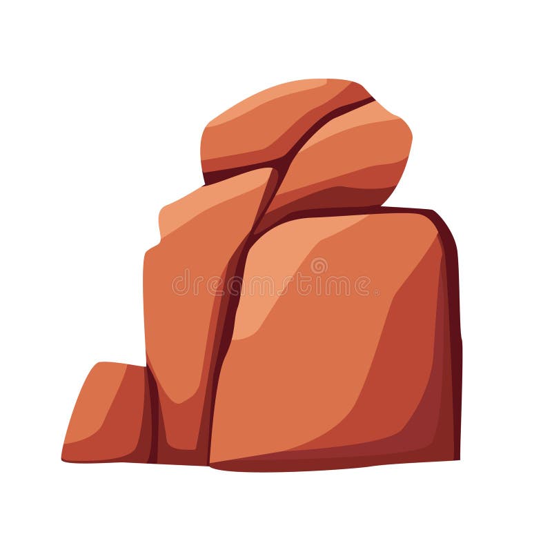 Desert Rock Cliff Vector Illustration, High Desert Mountain or Hill ...