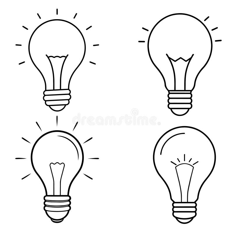 Pencil-Drawn Lightbulb Creative Vector Illustration. Stock Vector ...