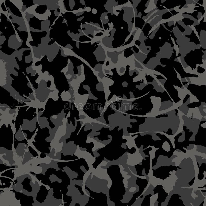 Urban Black Camouflage. Camo Military Protective. Grunge Pattern ...