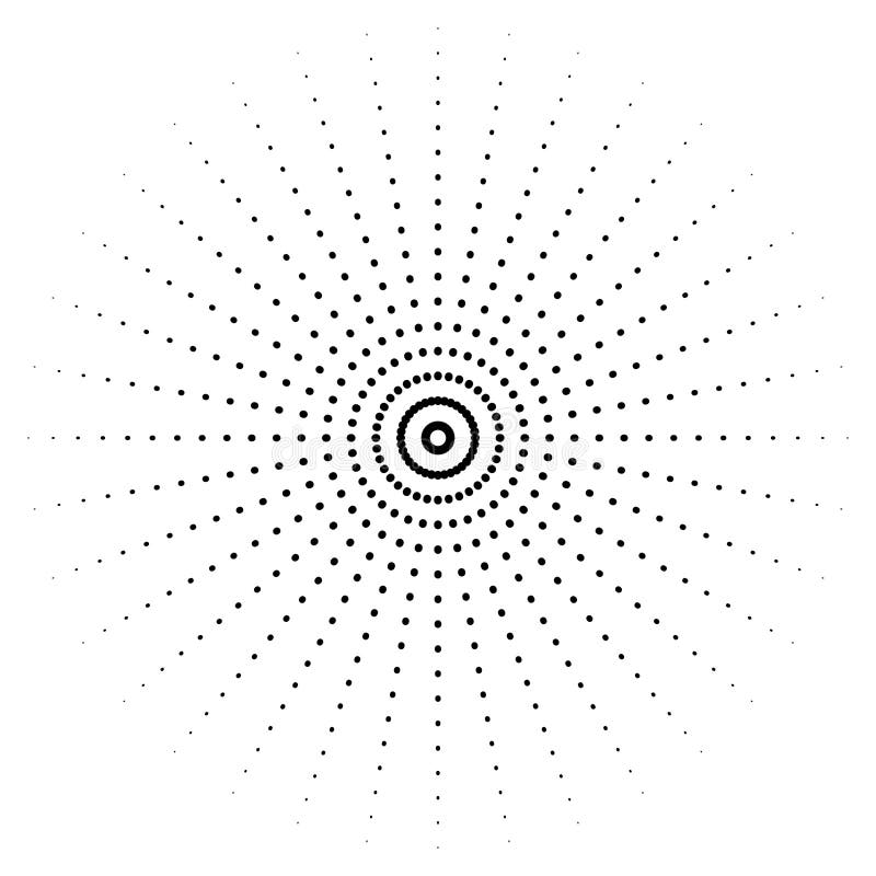 Halftone Circle Element. Sunburst, Sunburst Pattern Stock Vector ...