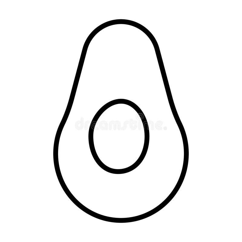 Avocado Icon Black Illustration. Single Fruit Icon Outlined Silhouette ...