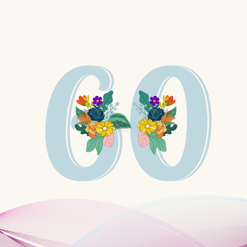 60 Years Old Logotype, 60th Anniversary Numbers Stock Vector ...