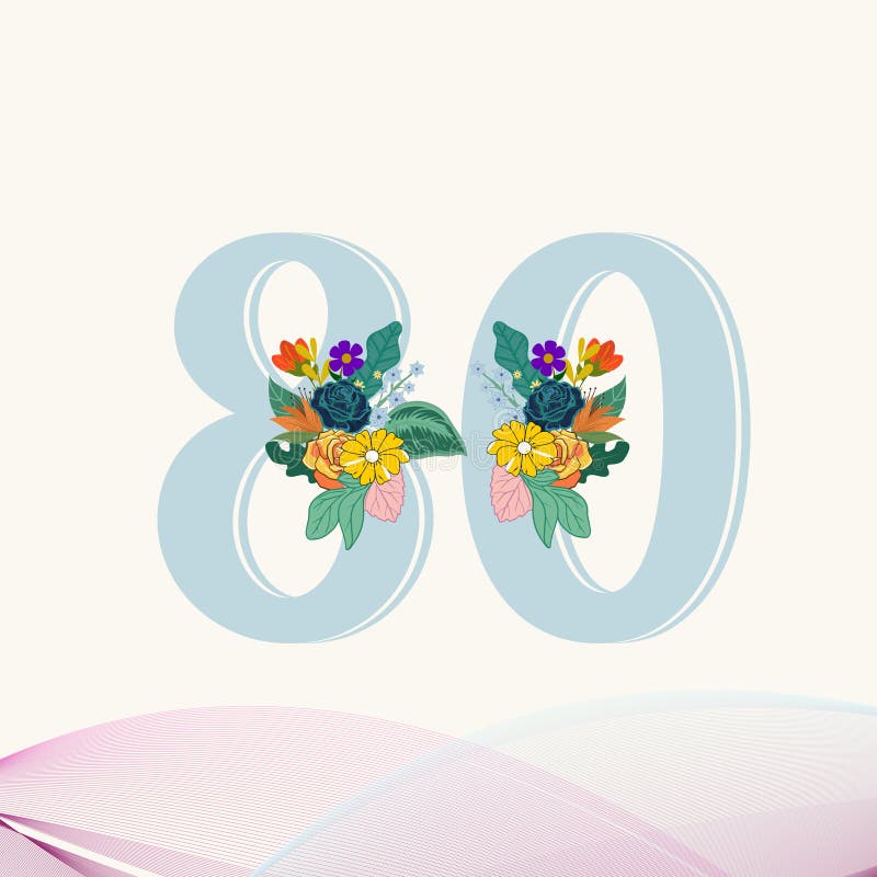 80 Years Old Logotype, 80th Anniversary Numbers Stock Vector ...
