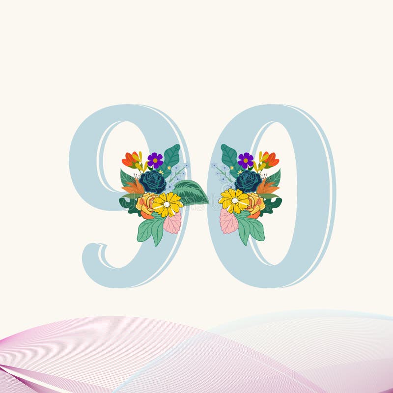 90 Years Old Logotype, 90 Th Anniversary Numbers Stock Vector ...
