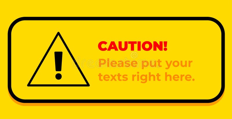 Caution Yellow Horizontal Banner Elements Stock Vector - Illustration ...