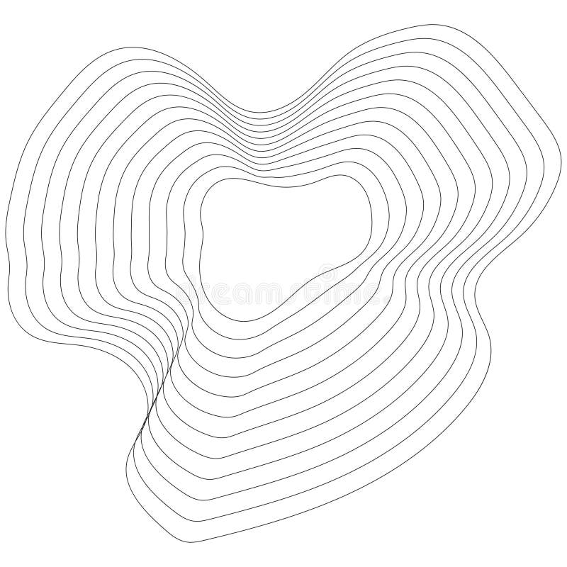 Topographic Map for Studying, Curvy Abstract Art Lines for Decoration ...