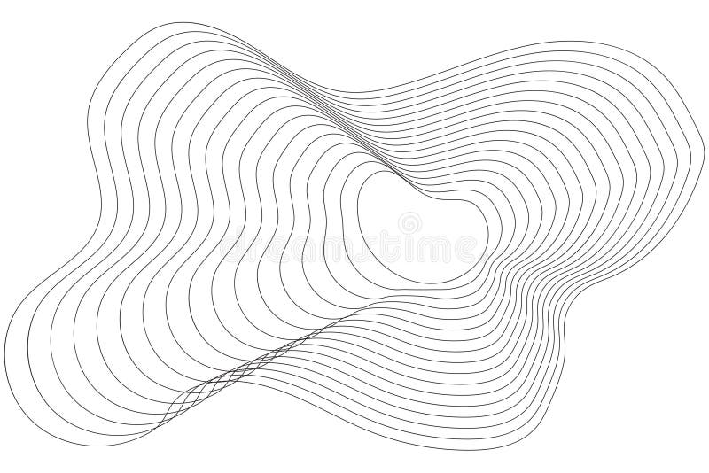 Topographic Map for Studying, Curvy Abstract Art Lines for Decoration ...